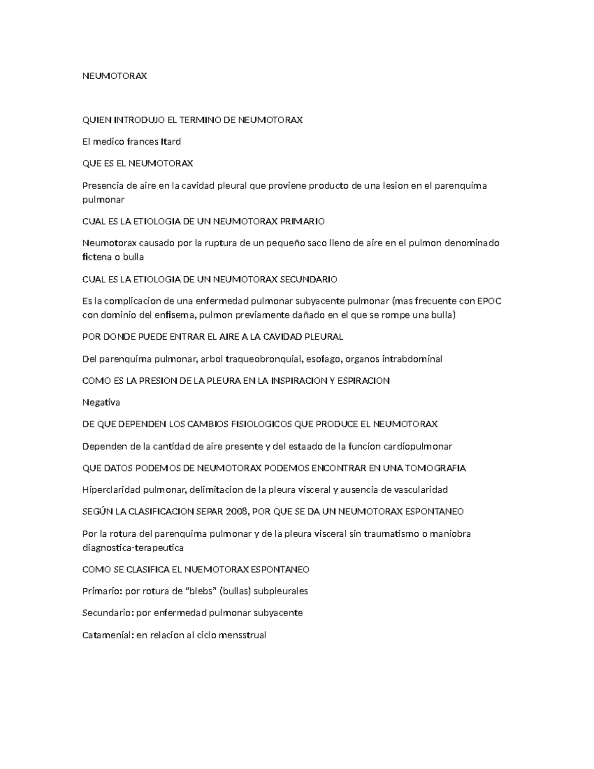 Neumotorax - NEUMOTORAX QUIEN INTRODUJO EL TERMINO DE NEUMOTORAX El ...
