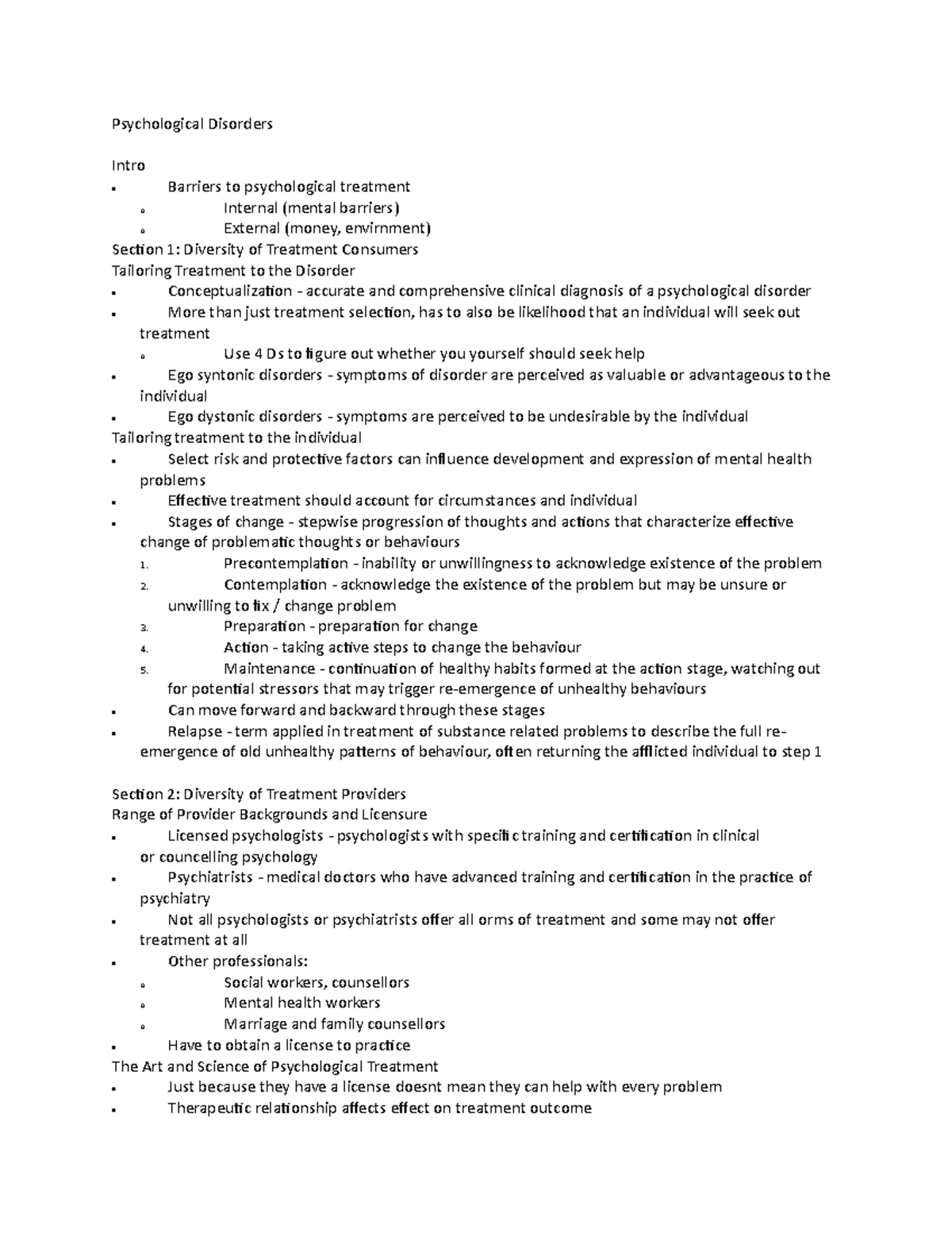Psychological Disorders - Summary - Abnormal Psychology: Fundamentals ...