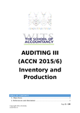Wits University - Auditing III - Studocu