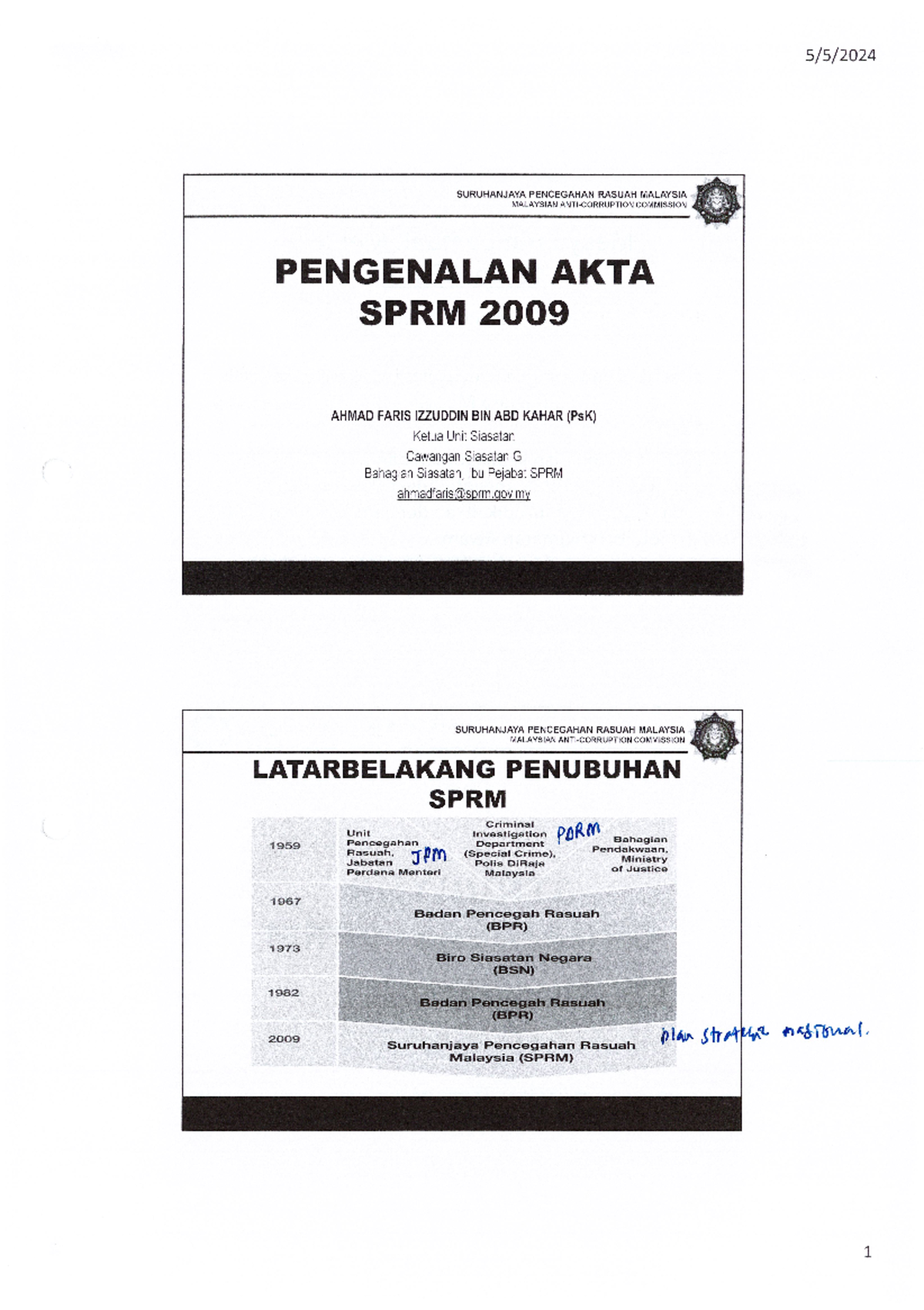Pengenalan AKTA SPRM 2009 - SURUHANJAYA PENCEGAHAN RASUAH MALAYSIA ...