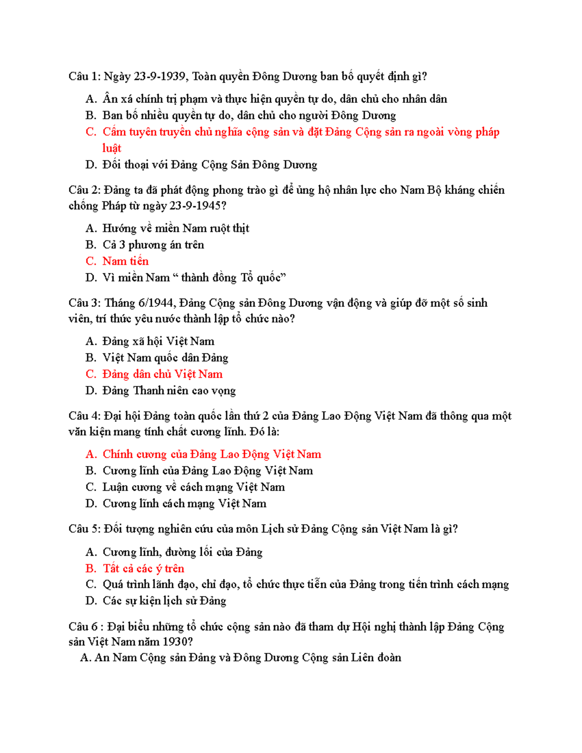 LSĐ GK - Hi fen - Câu 1: Ngày 23-9-1939, Toàn quyền Đông Dương ban bố ...