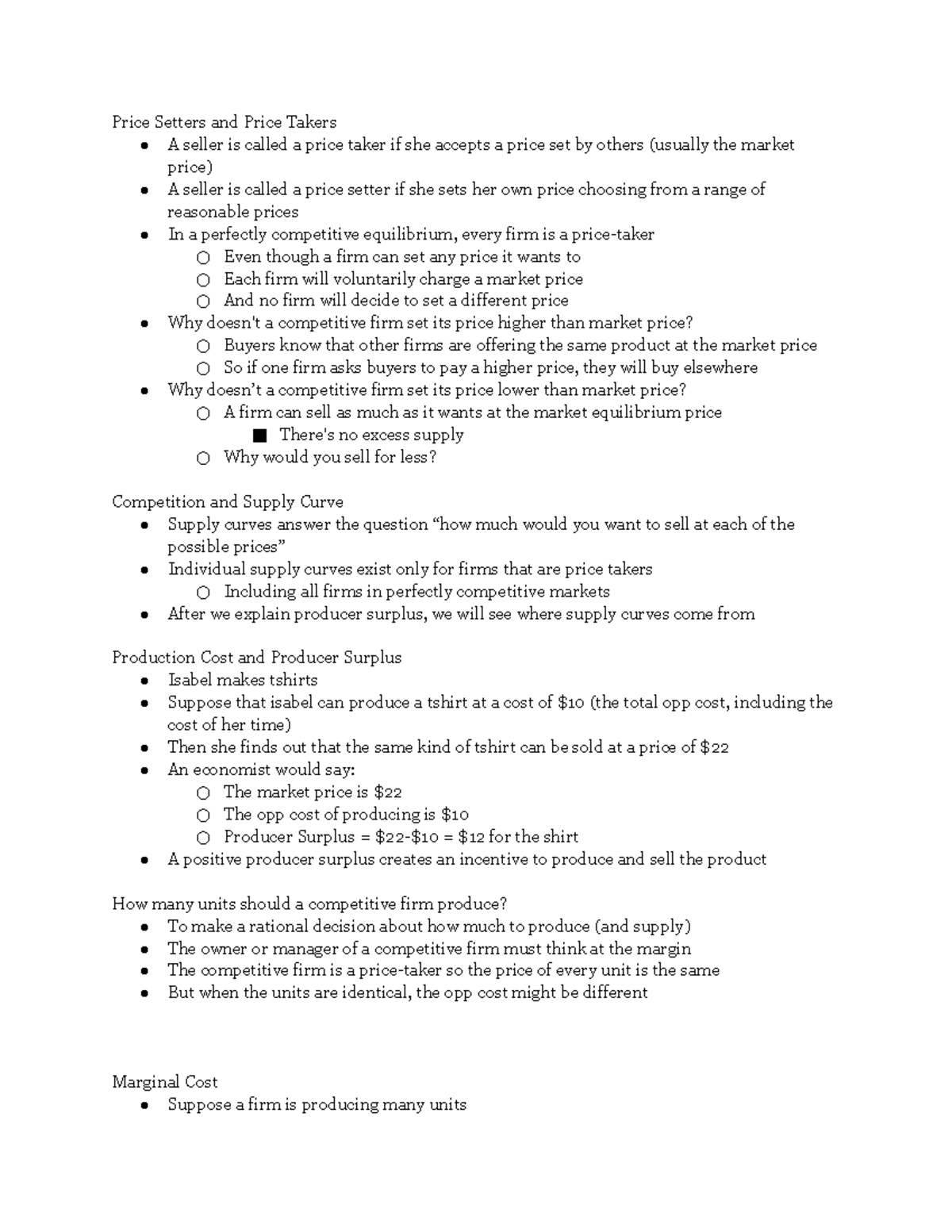 EC101 Lecture 10 - Price Setters and Price Takers A seller is called a ...