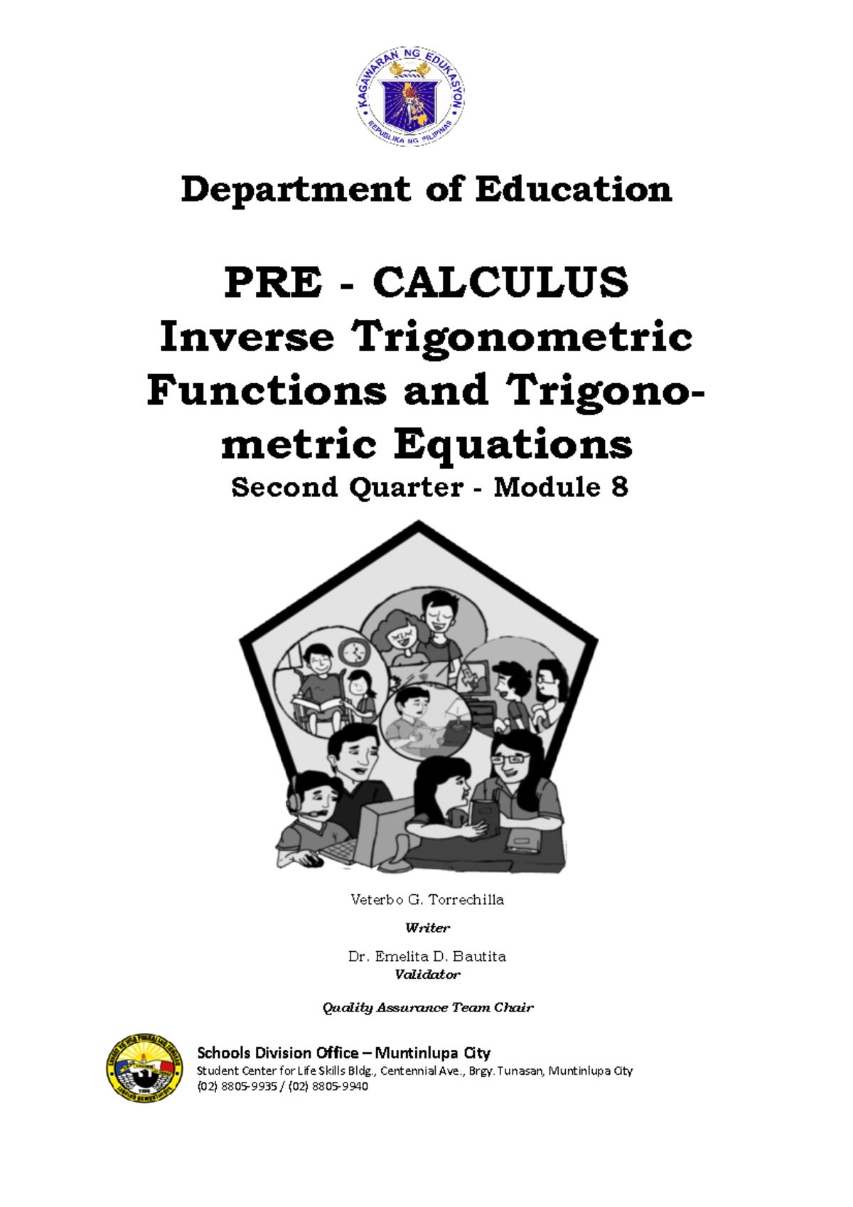 Module 8 2nd Quarter Pre Calculus - Department of Education PRE - CALCULUS Inverse Trigonometric ...