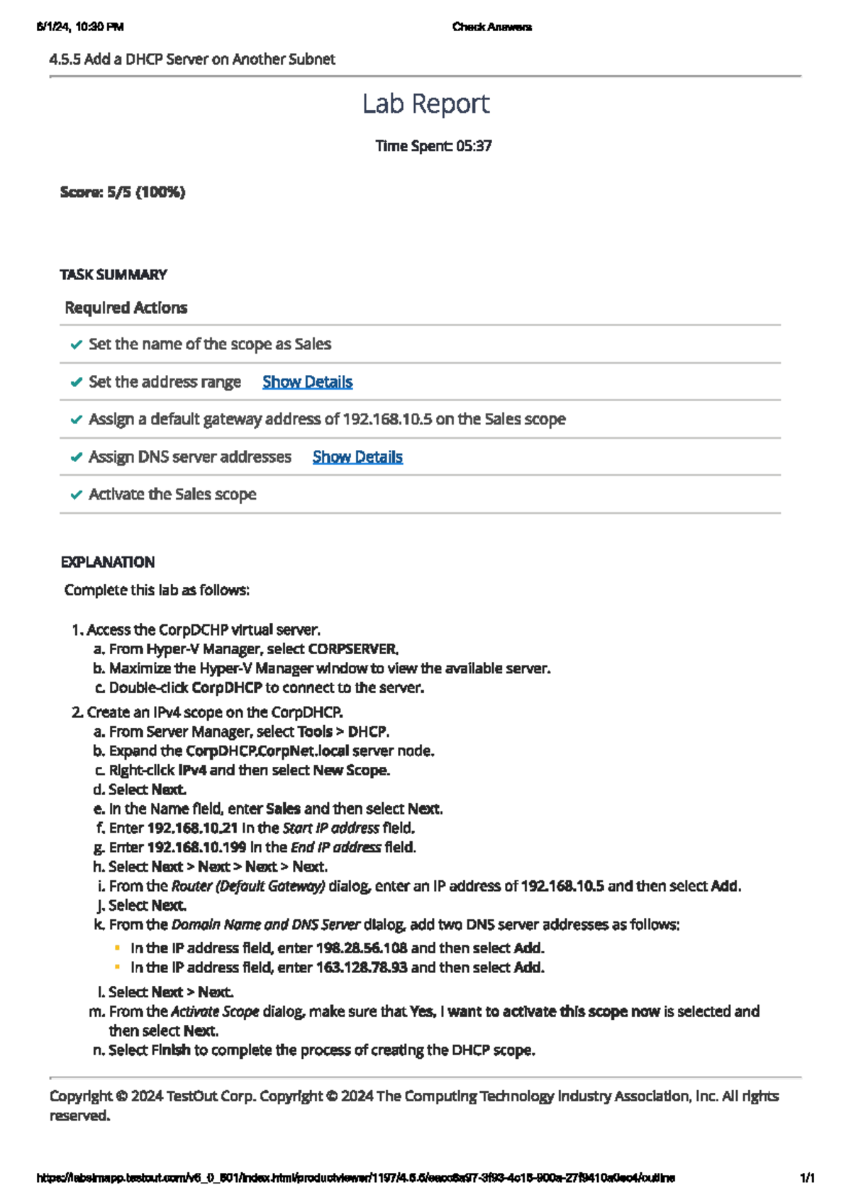 Add a DHCP Server on Another Subnet - NDIT12 - Studocu
