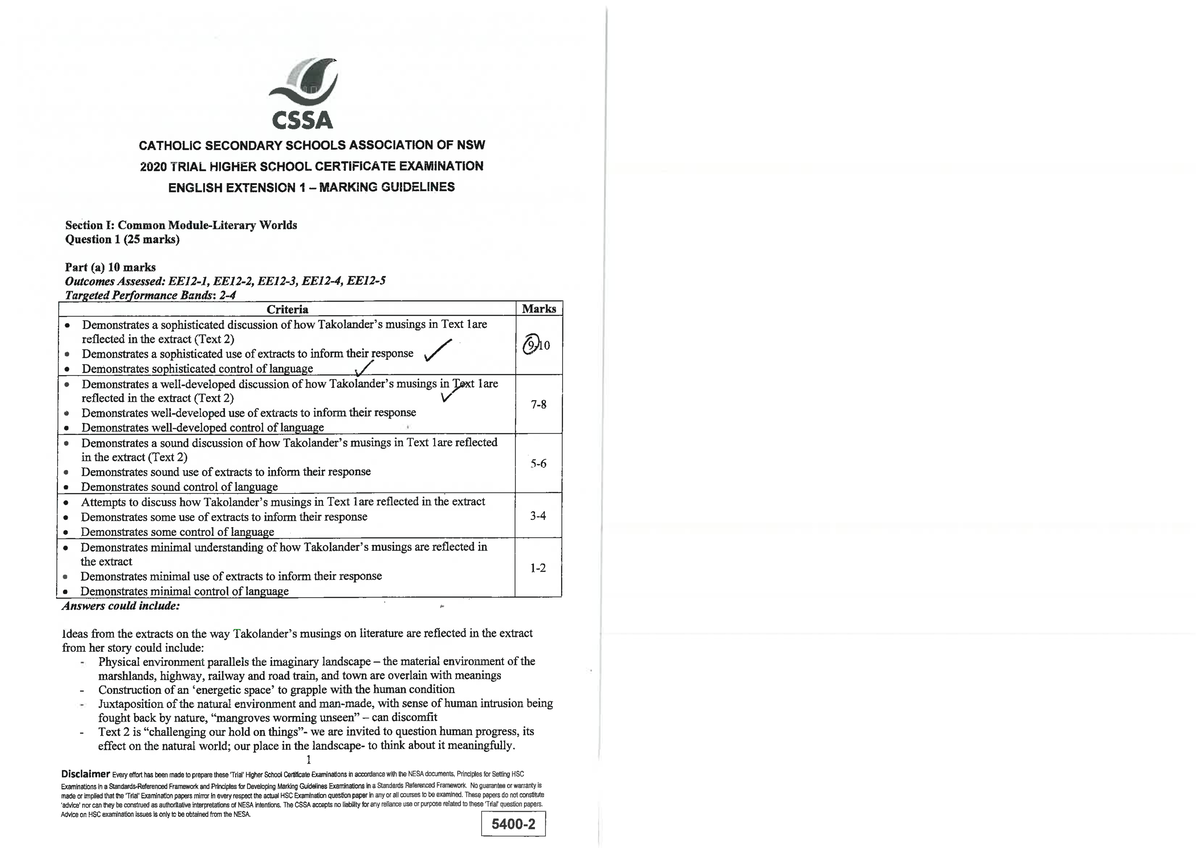 CSSA 2020 Section 1 Sample-1-1 - EDST6753 - sff@fff@@ - Studocu