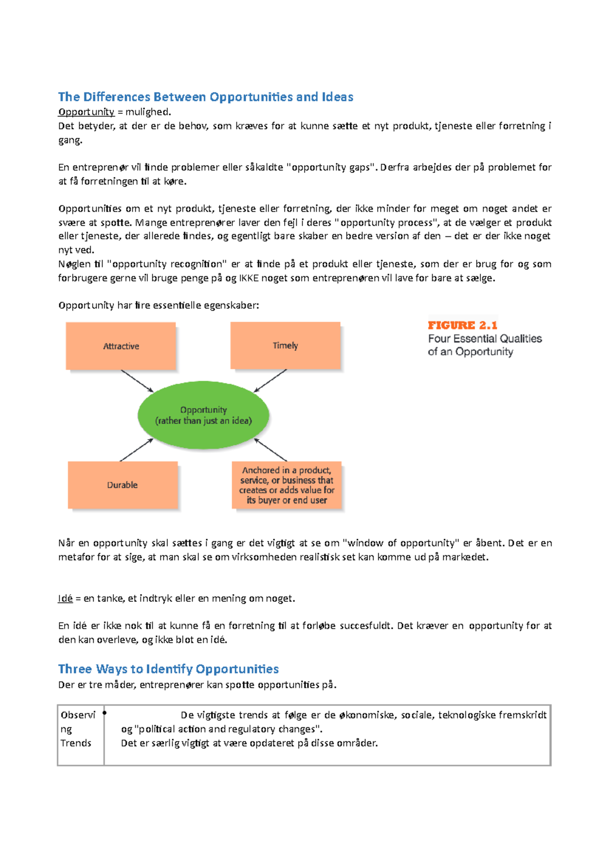 2. The Differences Between Opportunities and Ideas (noter) - The ...