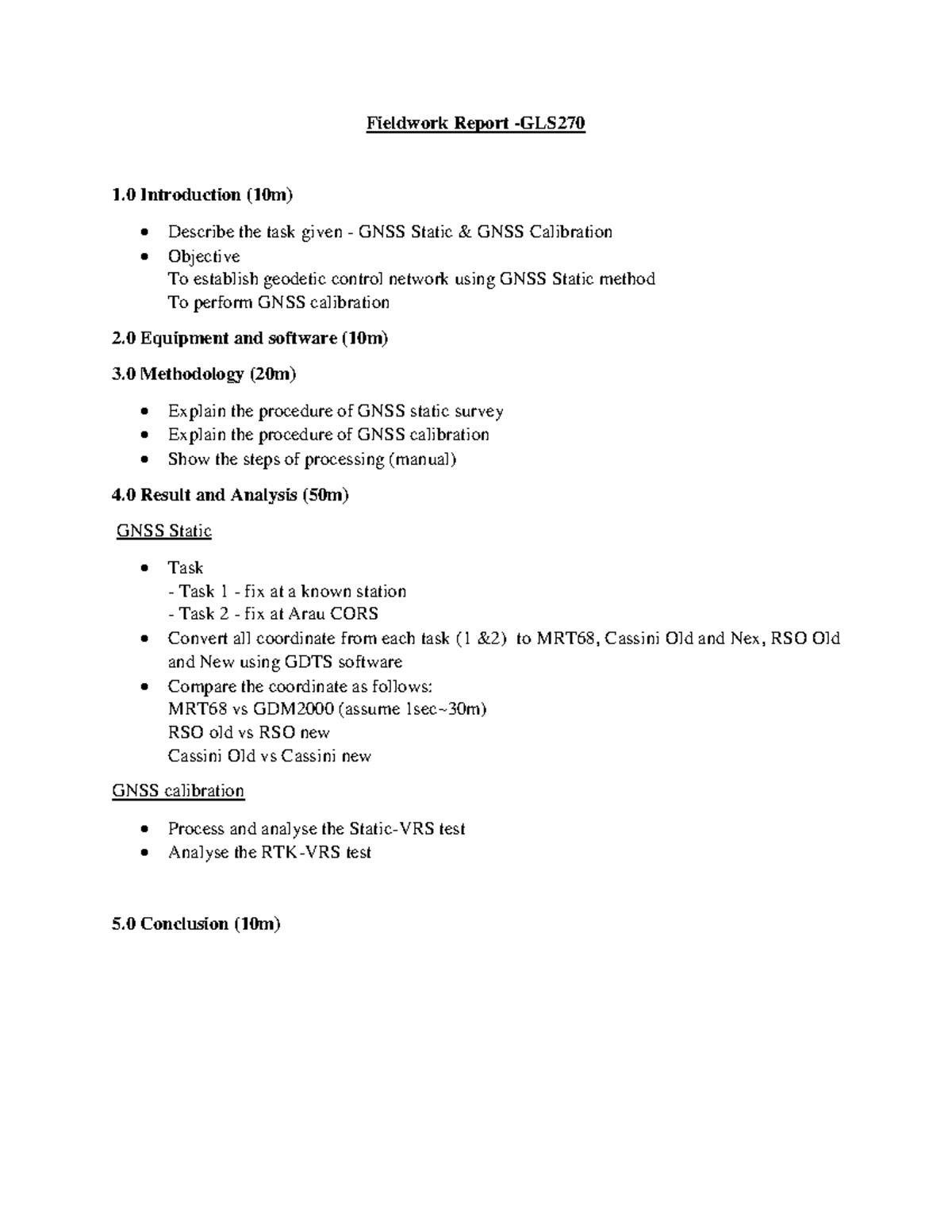 Fieldwork Report-Guideline 270 - geodesy - UiTM - Studocu
