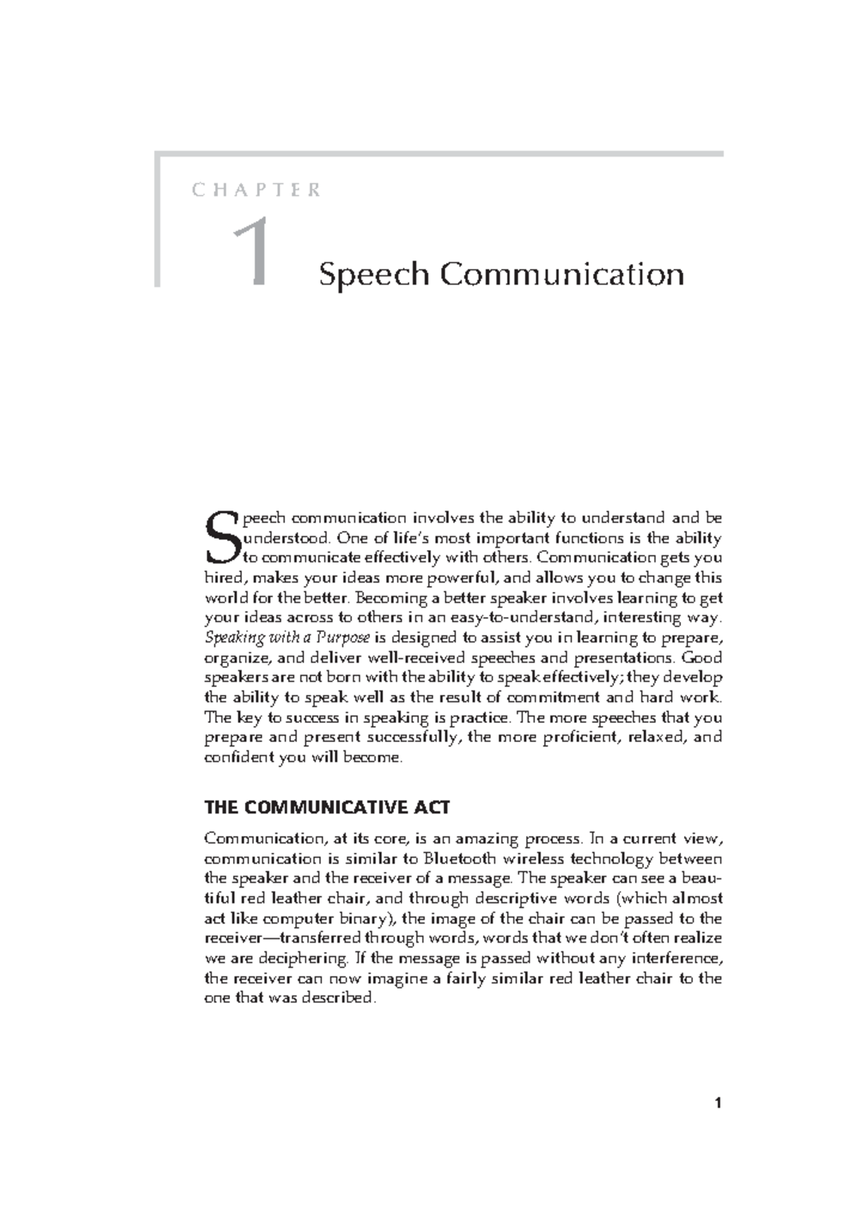 Speech Communication - REVIEW - C h a p t e r 1 Speech Communication S ...