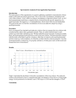 Determination of the Solubility Product of Copper Lab Report ...