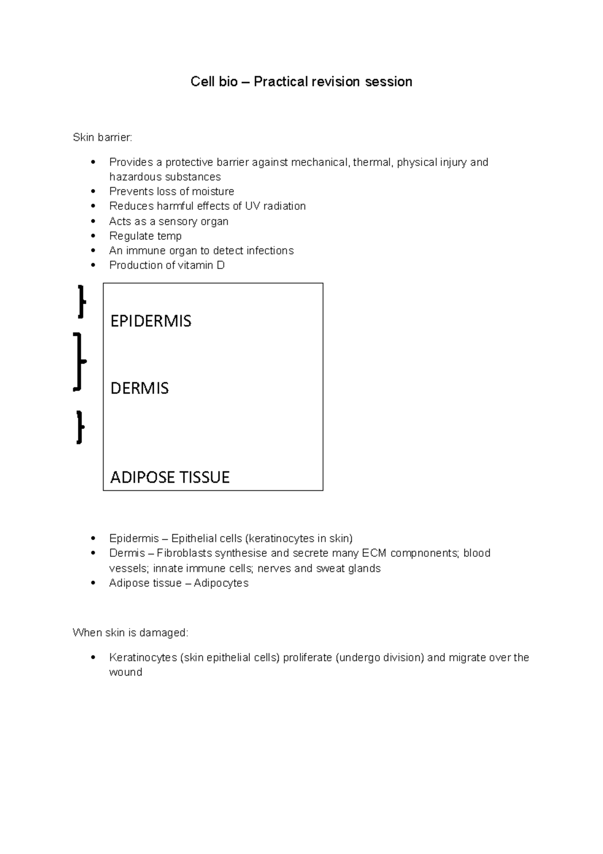Cell bio – Practical revision session - Cell bio – Practical revision ...