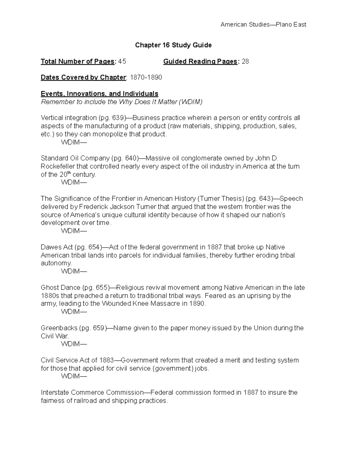 Chapter 16 study guide 1 - Chapter 16 Study Guide Total Number of Pages ...