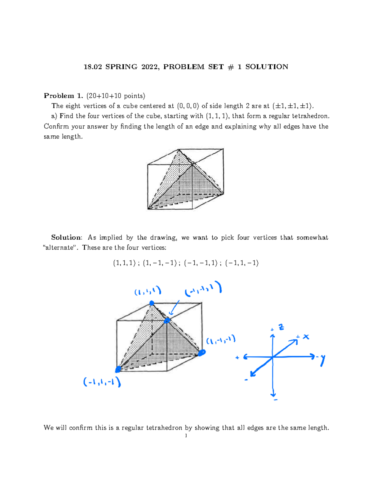 Pset 1 sol - Solutions to weekly Problem Set, a Focus on building ...