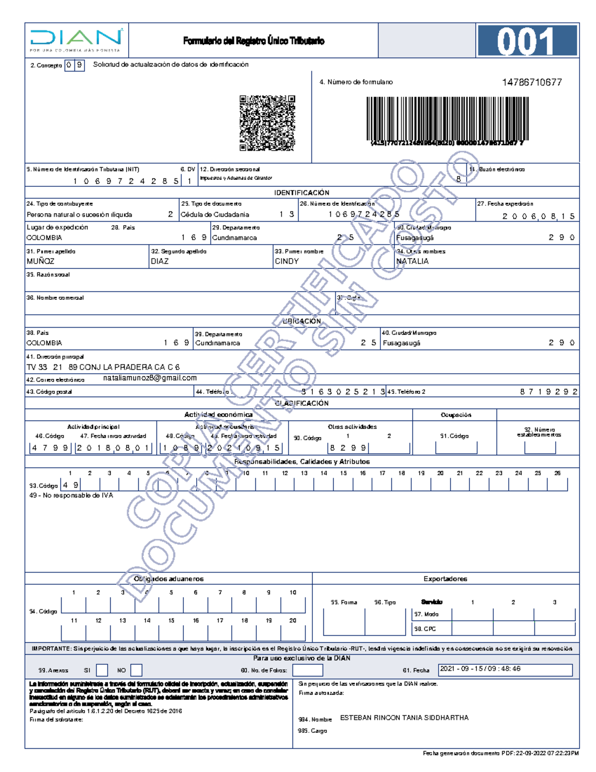 14786710677 - fefefef - 27. Fecha expedición Exportadores Para uso ...