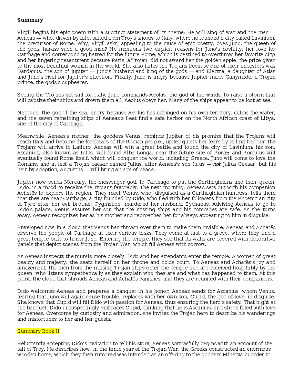 Aenids story summary - The Aeneid of Virgil - Summary Virgil begins his ...