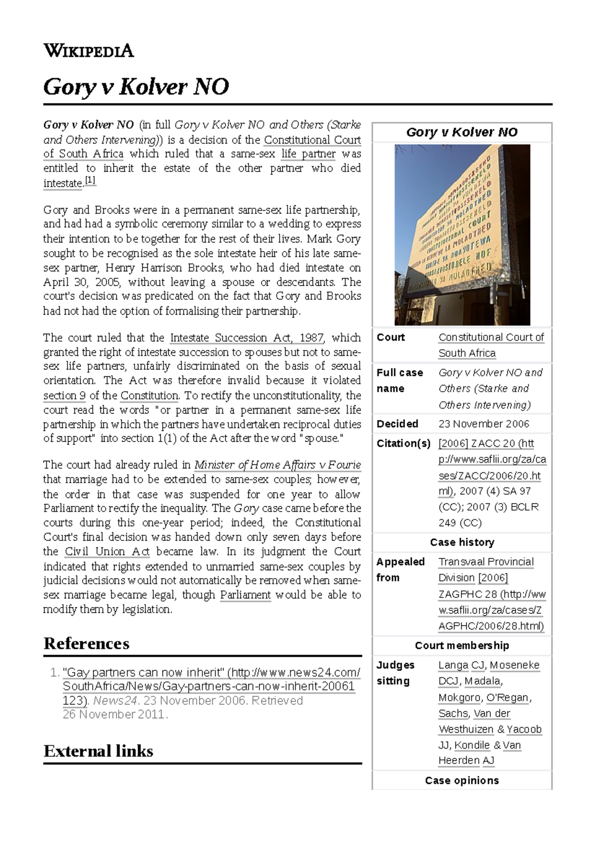 Gory v Kolver NO - SUMMARY CASE - Gory v Kolver NO Court Constitutional ...