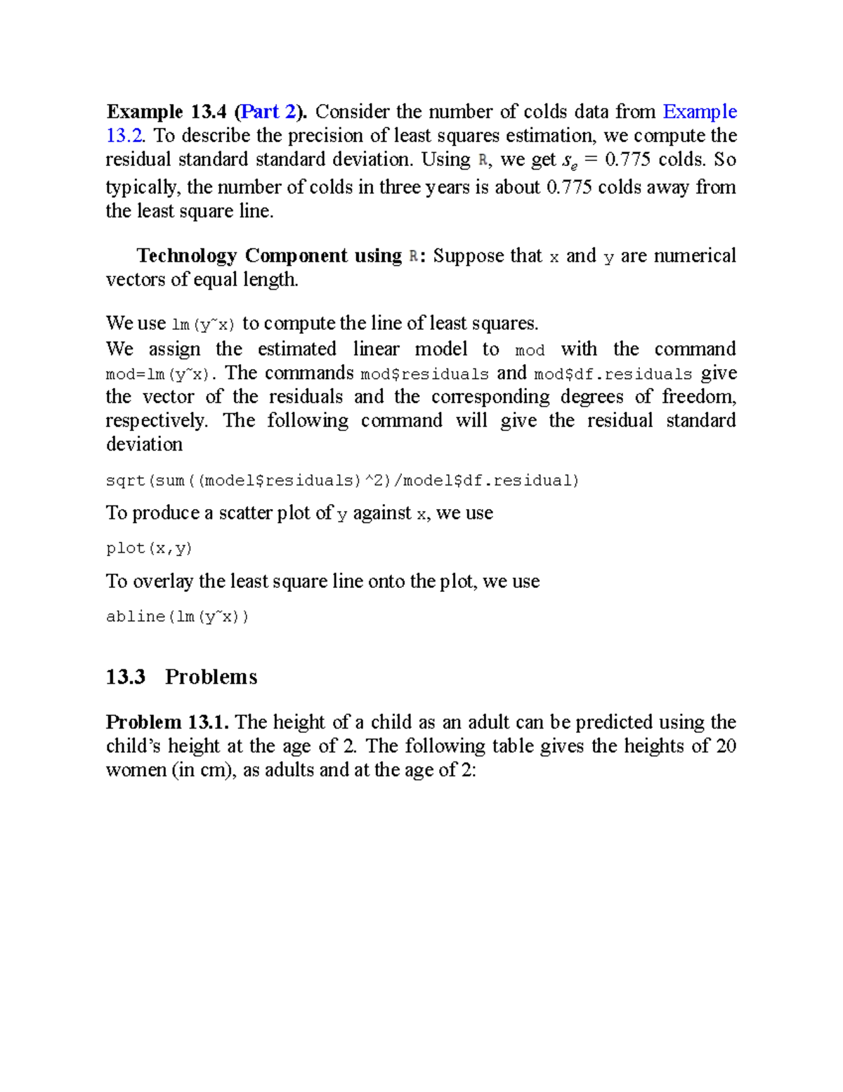 Practice 13 - Example 13 (Part 2). Consider the number of colds data ...