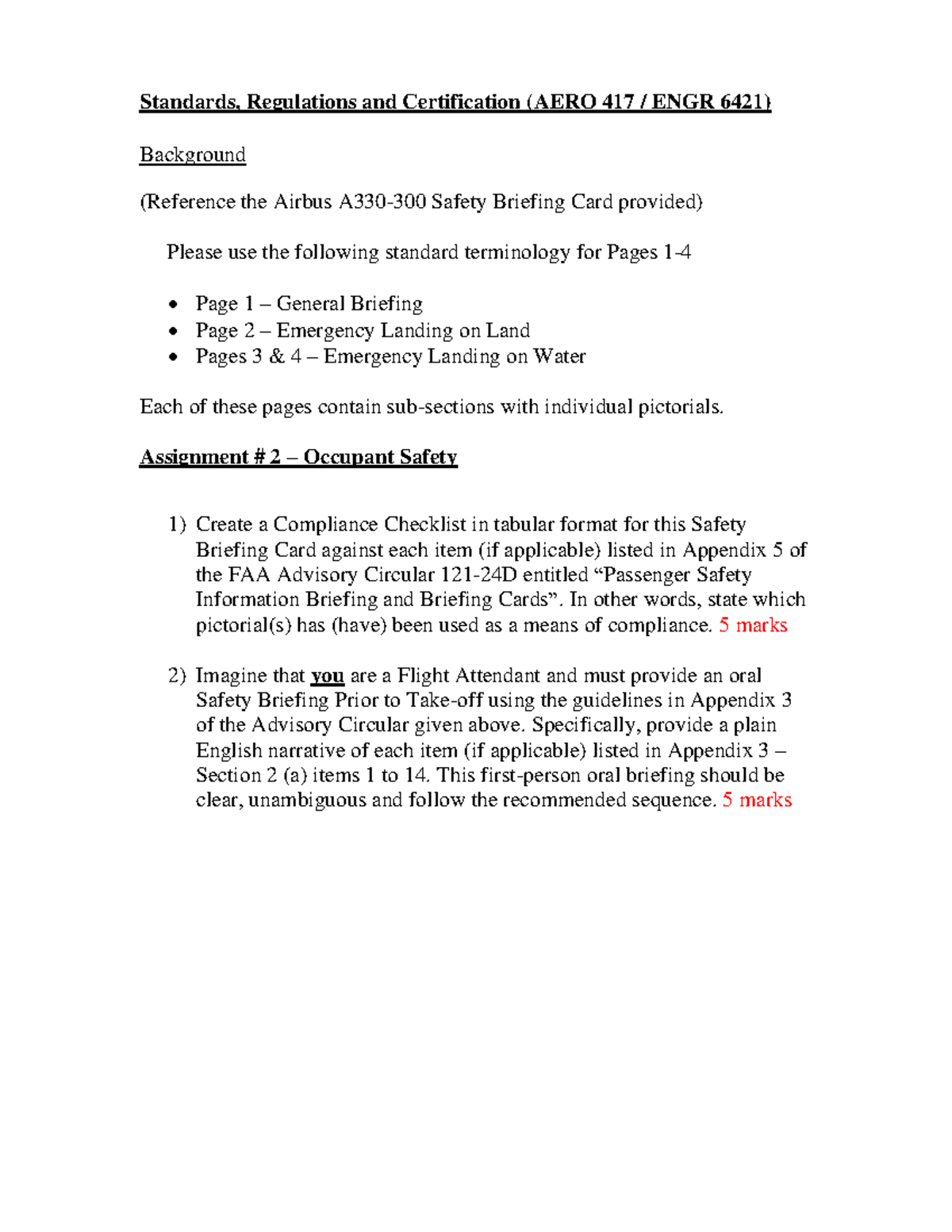 Assignment 2 Airbus Safety Briefing Card - AERO 417 - Studocu