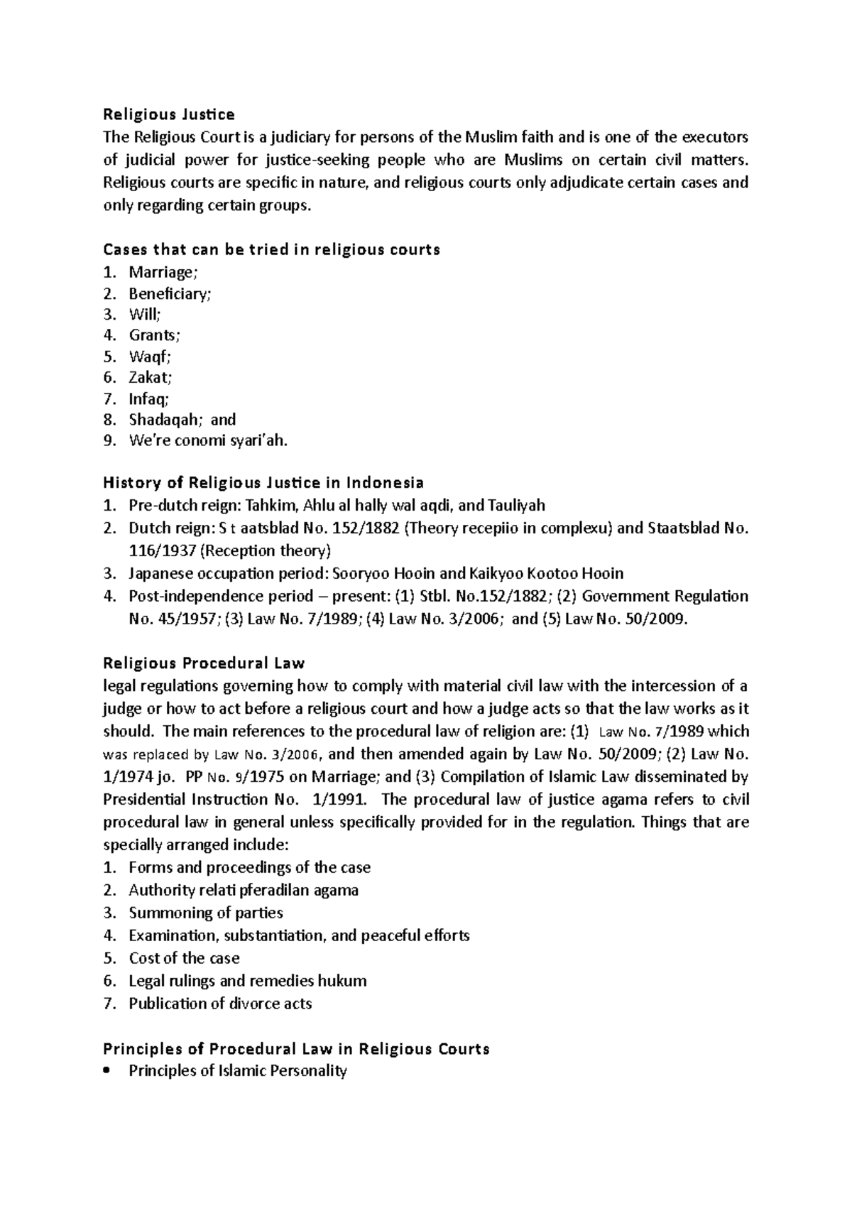 Religious Justice - Religious Justice The Religious Court is a ...