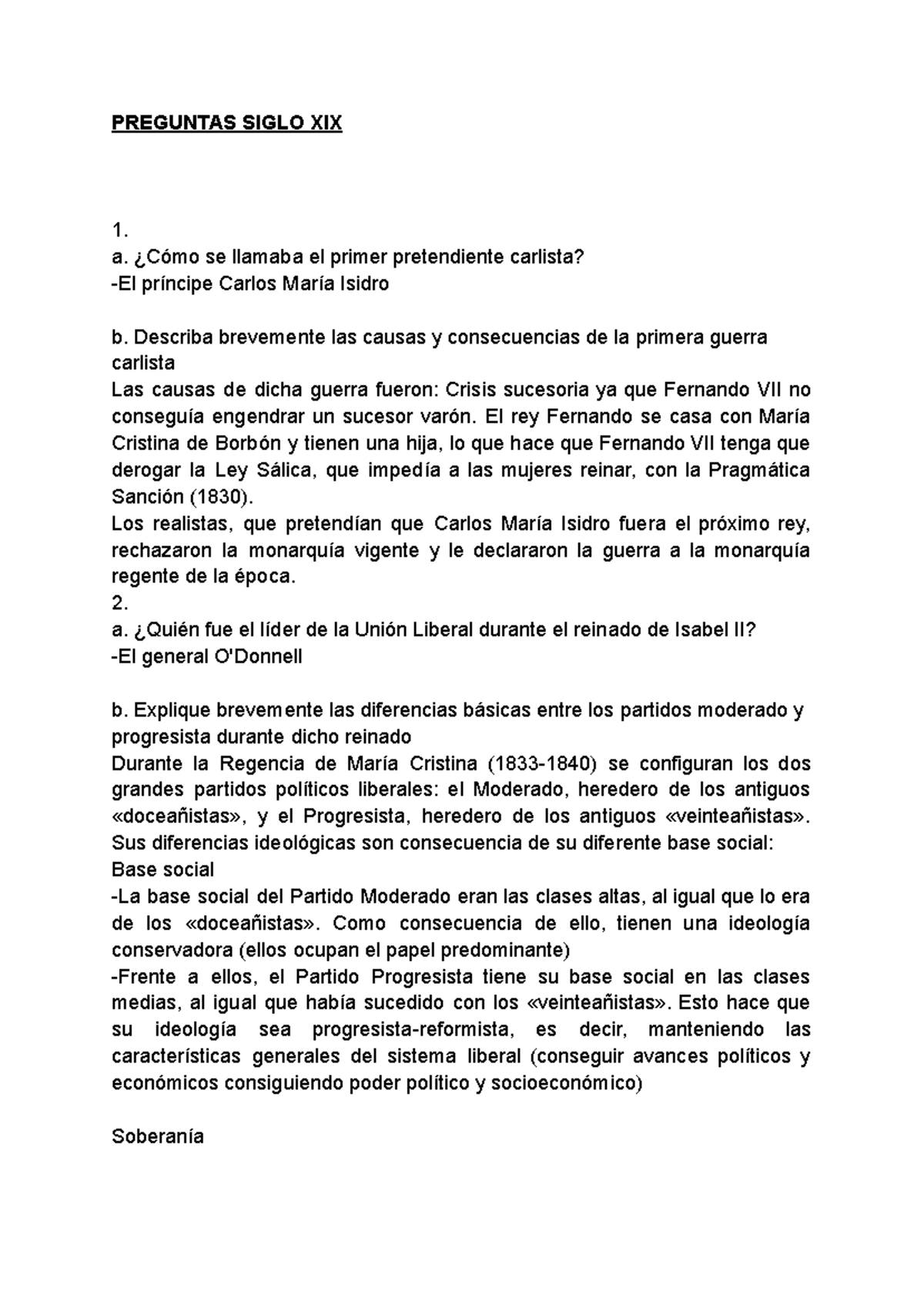 Preguntas Siglo XIX Y Siglo XX - PREGUNTAS SIGLO XIX 1. a. ¿Cómo se llamaba el primer ...