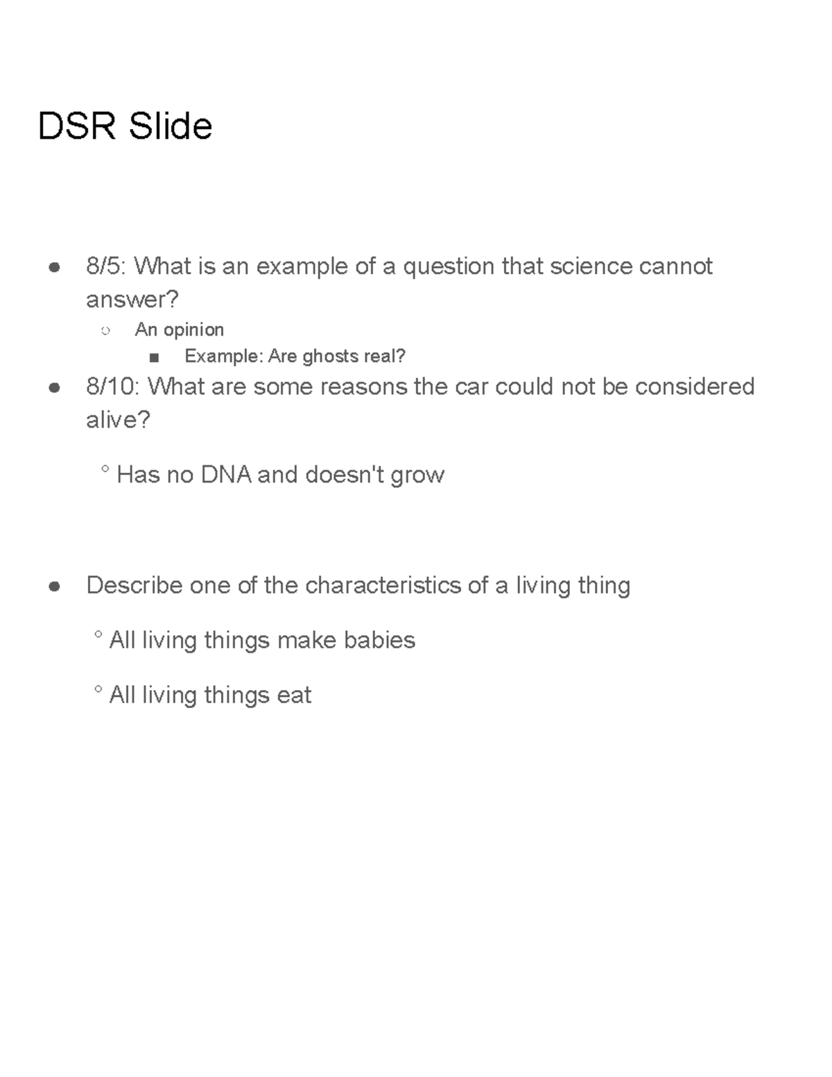 Copy of Chapter 1 Google Slides - DSR Slide 8/5: What is an example of ...