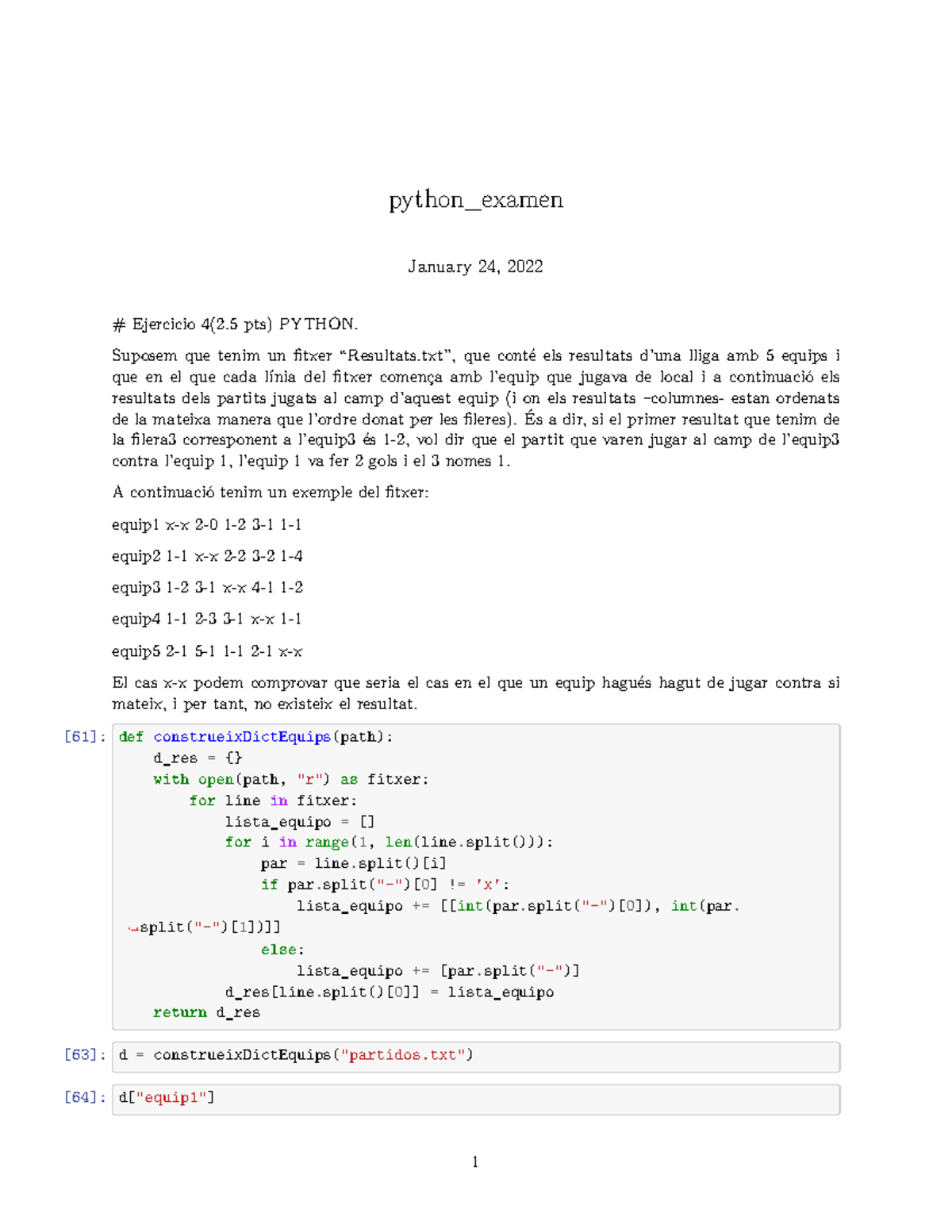 Python Examen Aaaaaaaaaaaaaaaaaa Pythonexamen January 24 2022 Ejercicio 42 Pts Python