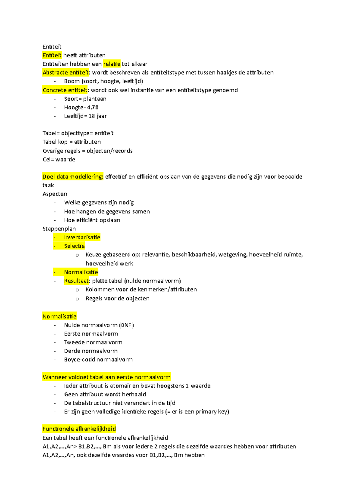 Gegevensbeheer hc1 - Entiteit Entiteit heeft attributen Entiteiten ...