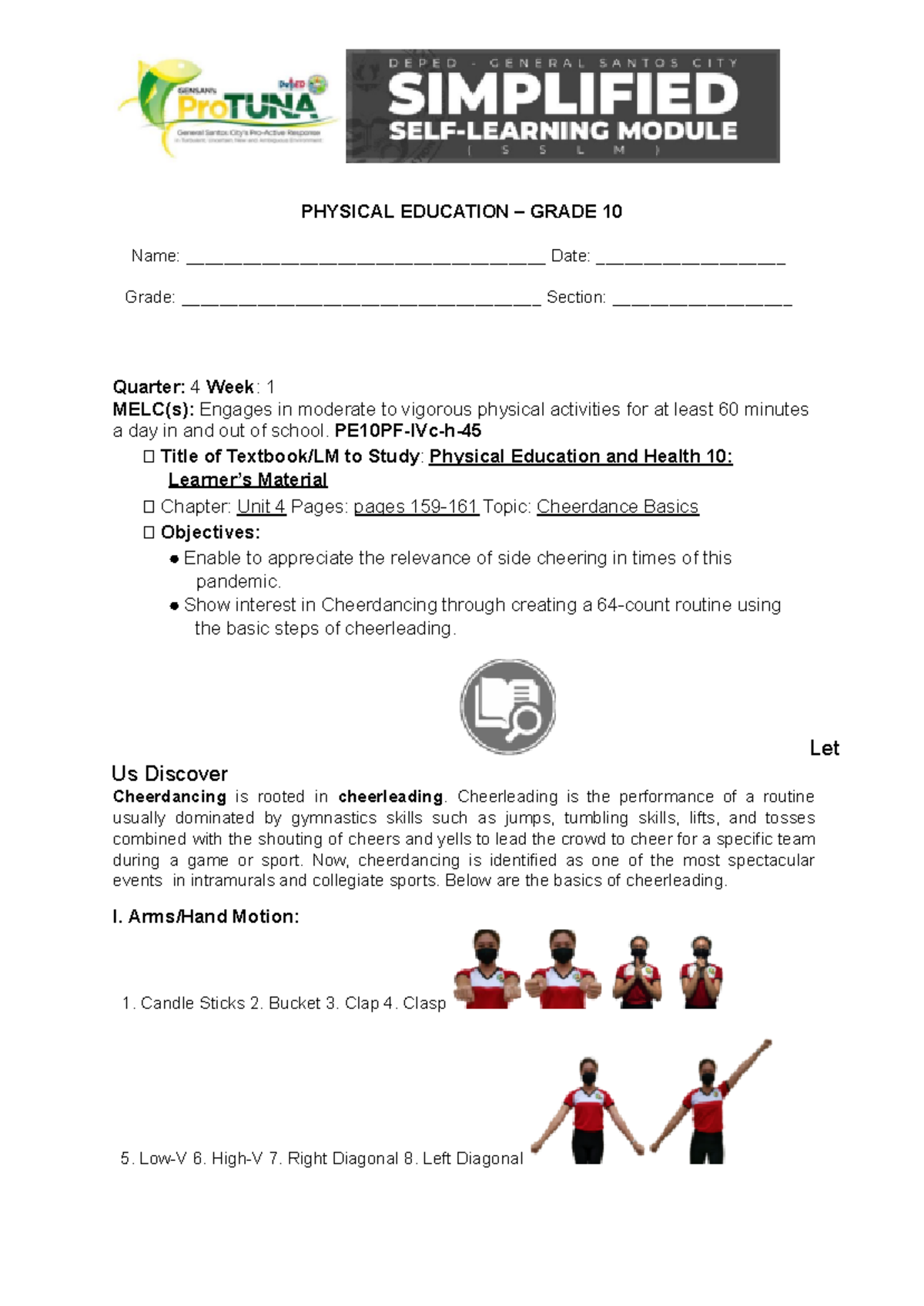 Quarter 4 Physical Education 10 Week 1 - PHYSICAL EDUCATION – GRADE 10 ...