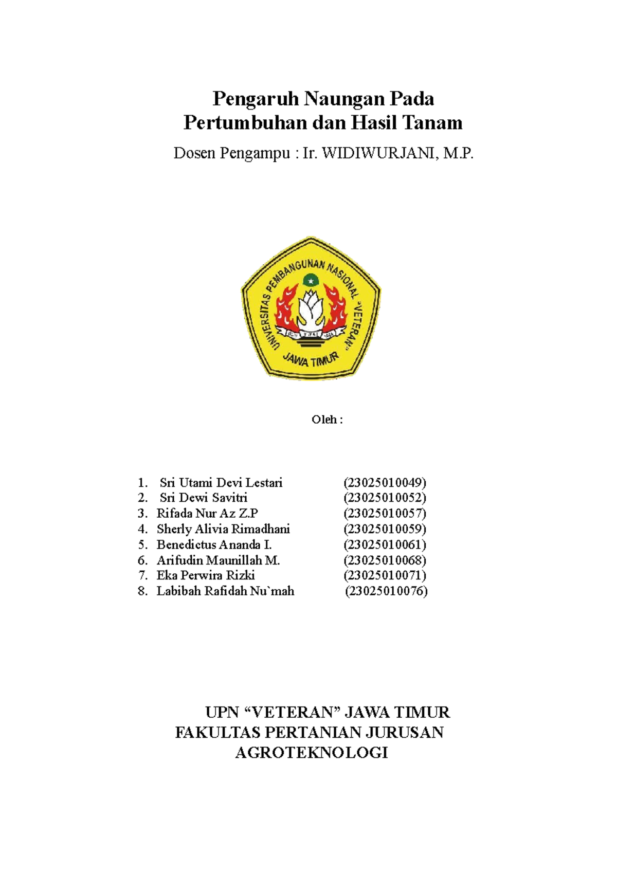 Kelompok 4 Naungan Ekologi - Pengaruh Naungan Pada Pertumbuhan dan ...