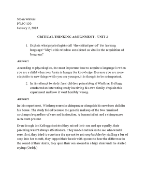 Chapter 5 Psych Notes - Chapter 5- Learning Types of Learning Types of ...