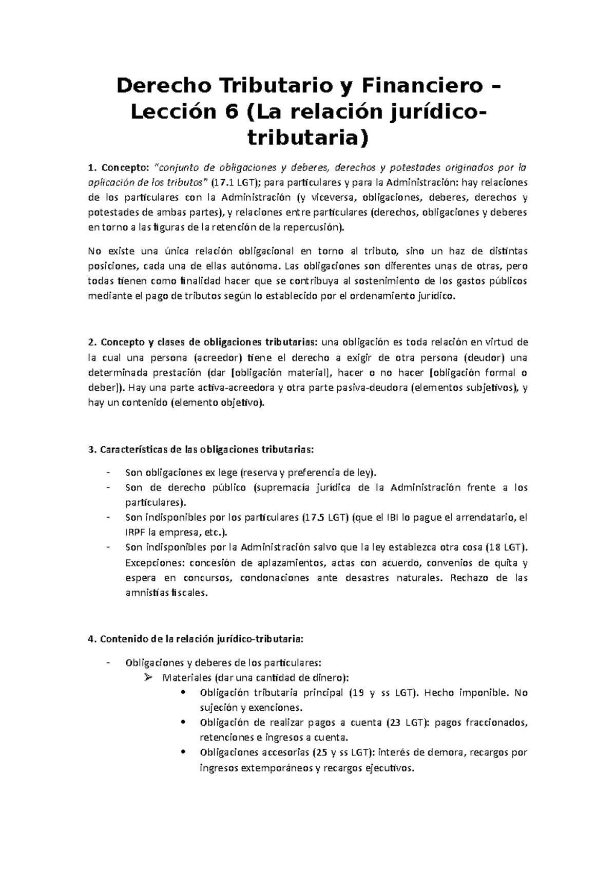 Derecho Tributario Y Financiero Lecciones 6 A 9 Derecho Tributario