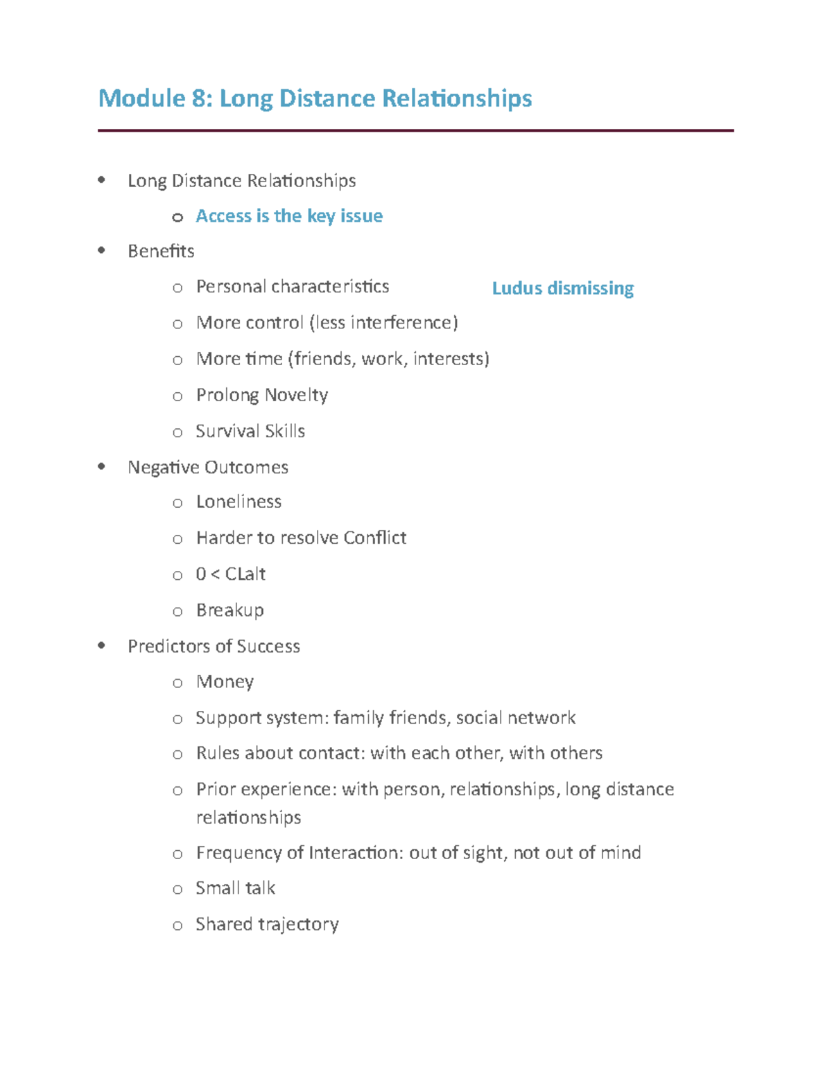 Module 8-Long Distance Relationships - Module 8: Long Distance ...