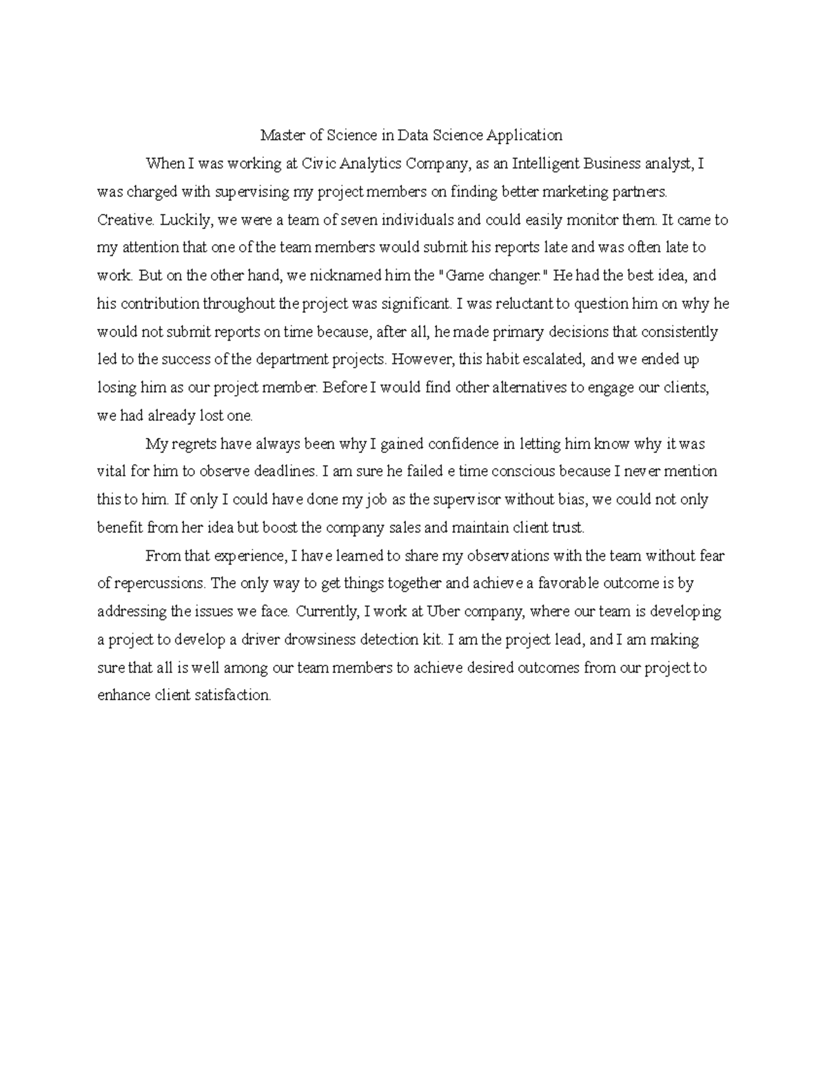 Datascience - Master of Science in Data Science Application When I was ...