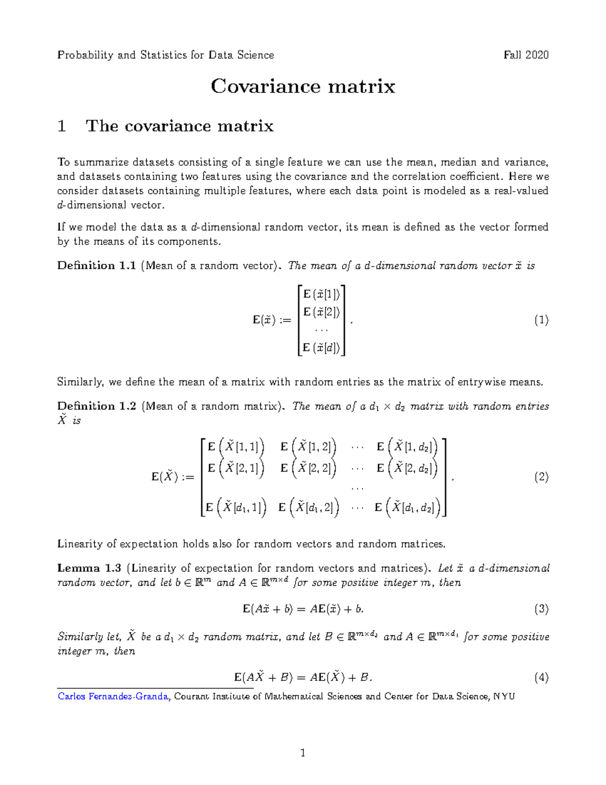 Covariance matrix - STATISTICAL WORKS - Probability and Statistics for ...