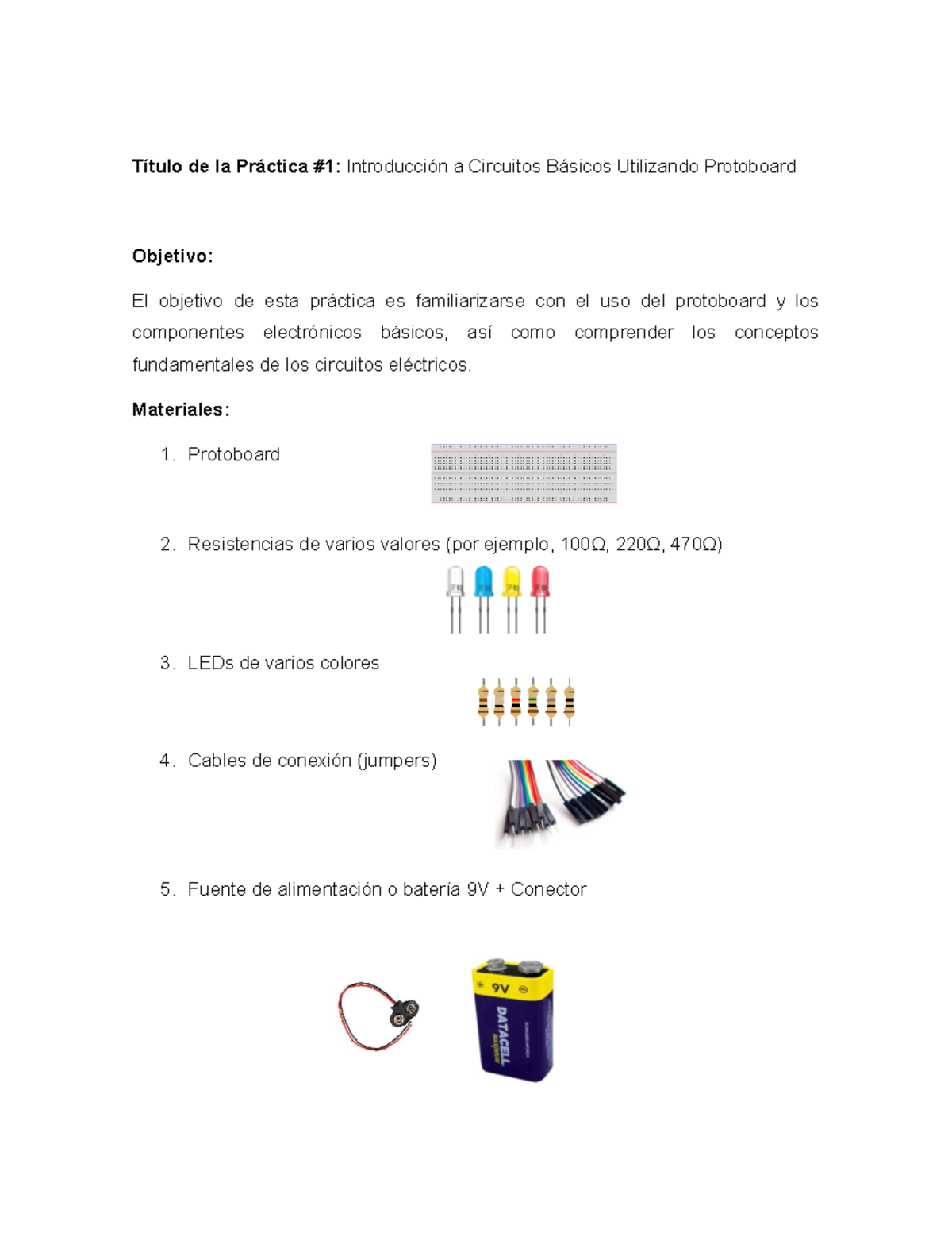 Practica #1 Circuitos Basicos - Título de la Práctica #1: Introducción ...