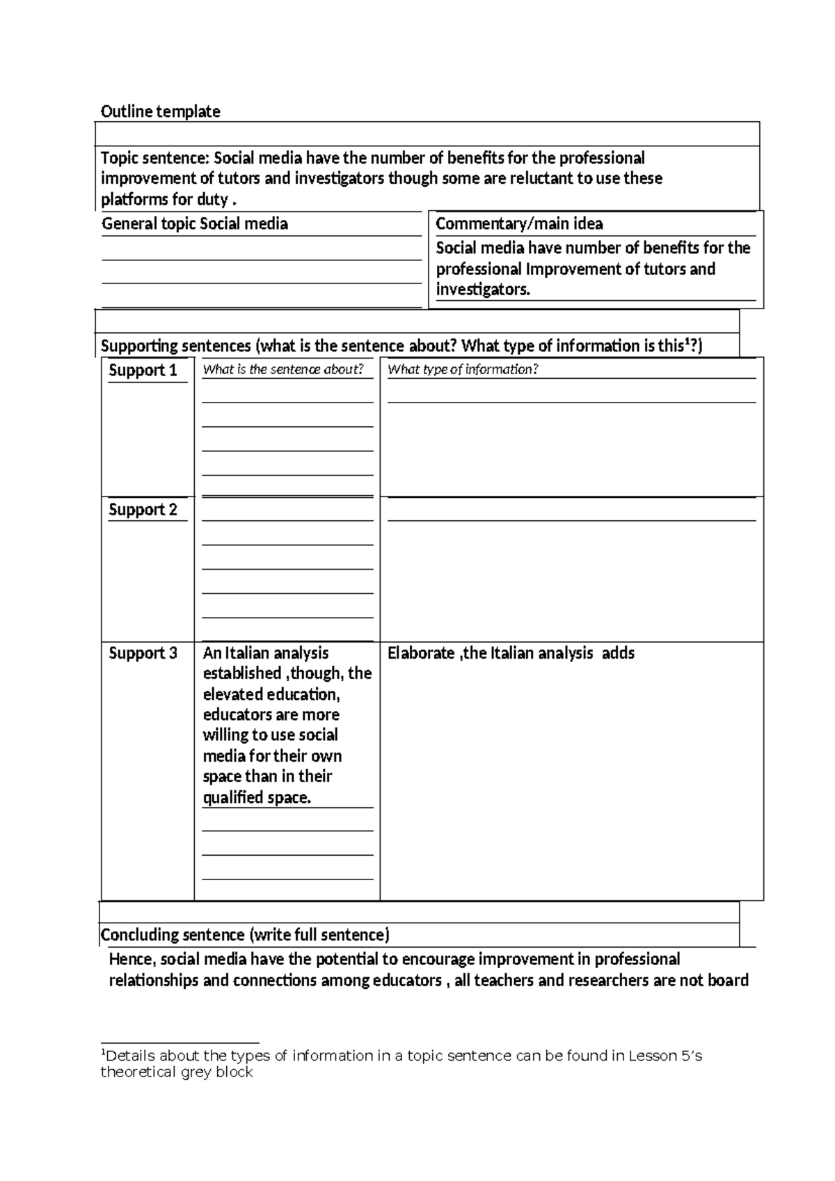 Part 2 - Reverse Outline (2) unfinished - Outline template Topic ...