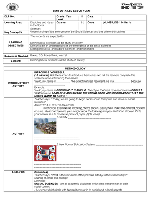 DISS Lesson PLAN 2 - no comment - DETAILED LESON PLAN METHODOLOGY ...