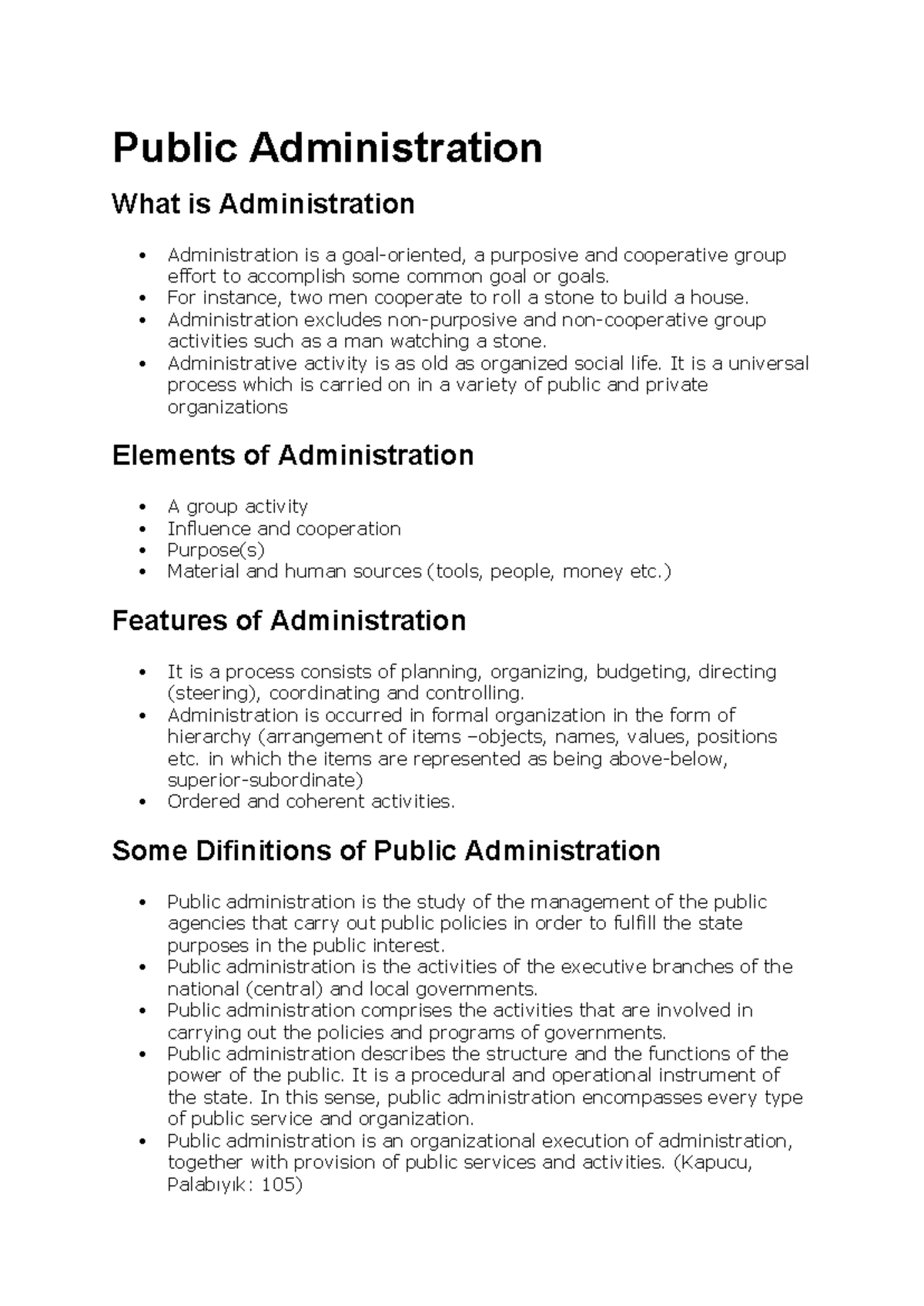 Public Admin Babasahin - Public Administration What is Administration ...