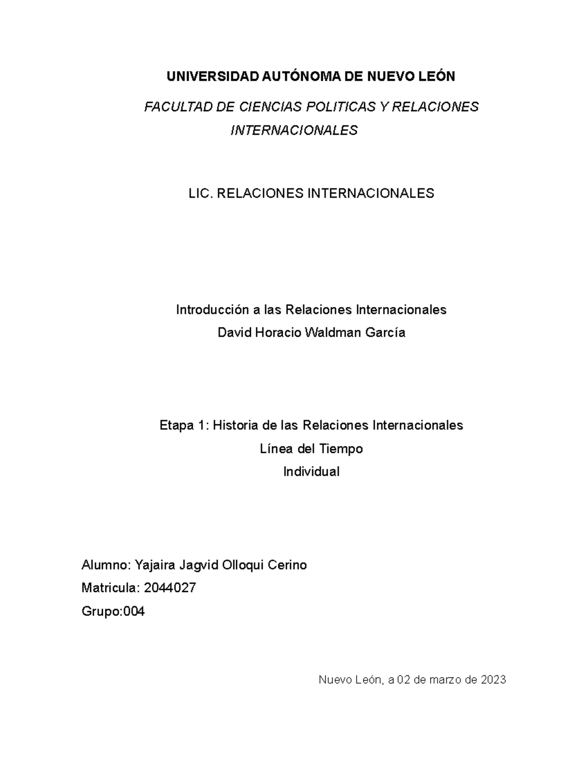 Evidencia#2 Linea del tiempo - UNIVERSIDAD AUTÓNOMA DE NUEVO LEÓN ...