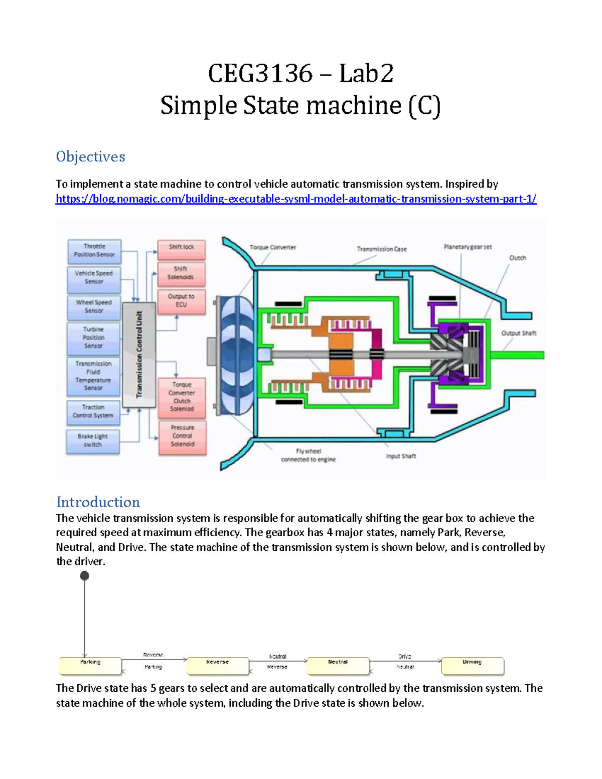 Lab2 - uhhhhhhhhhh - CEG 3136 – Lab 2 Simple State machine (C) Objectives To implement a state ...