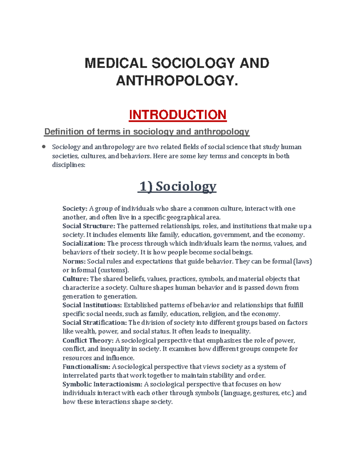 Medical Sociology AND Anthropology - MEDICAL SOCIOLOGY AND ANTHROPOLOGY ...