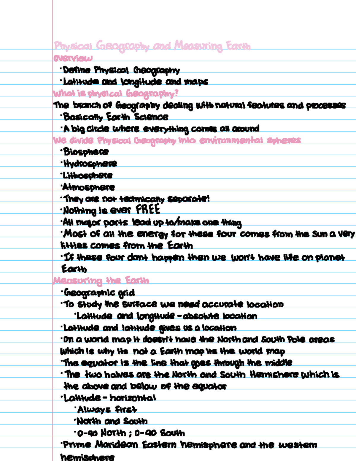 Notes Aug 29 - 11805 GEOG 102 C Physical Geography Armando Mendoza ...