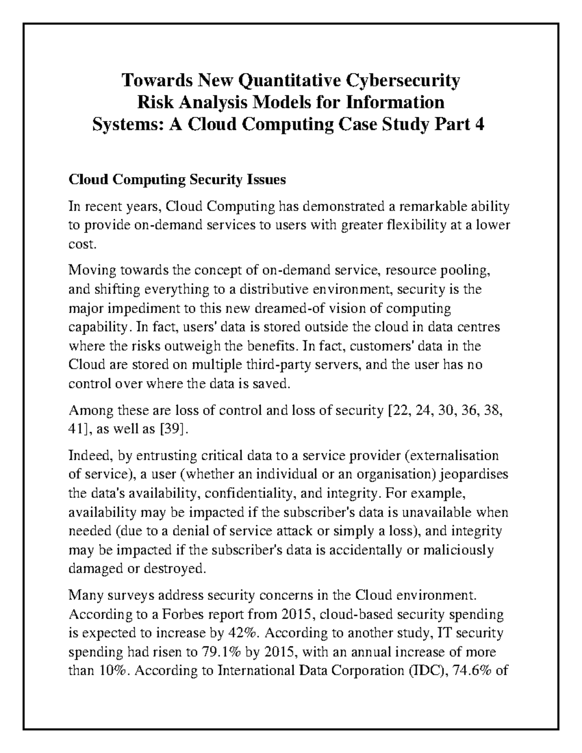 Towards New Quantitative Cybersecurity part 4 - Towards New Quantitative Cybersecurity Risk ...
