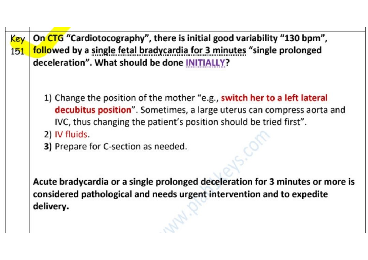 Ctg - Medicine notes - Key On CTG there is initial good variability 151 ...