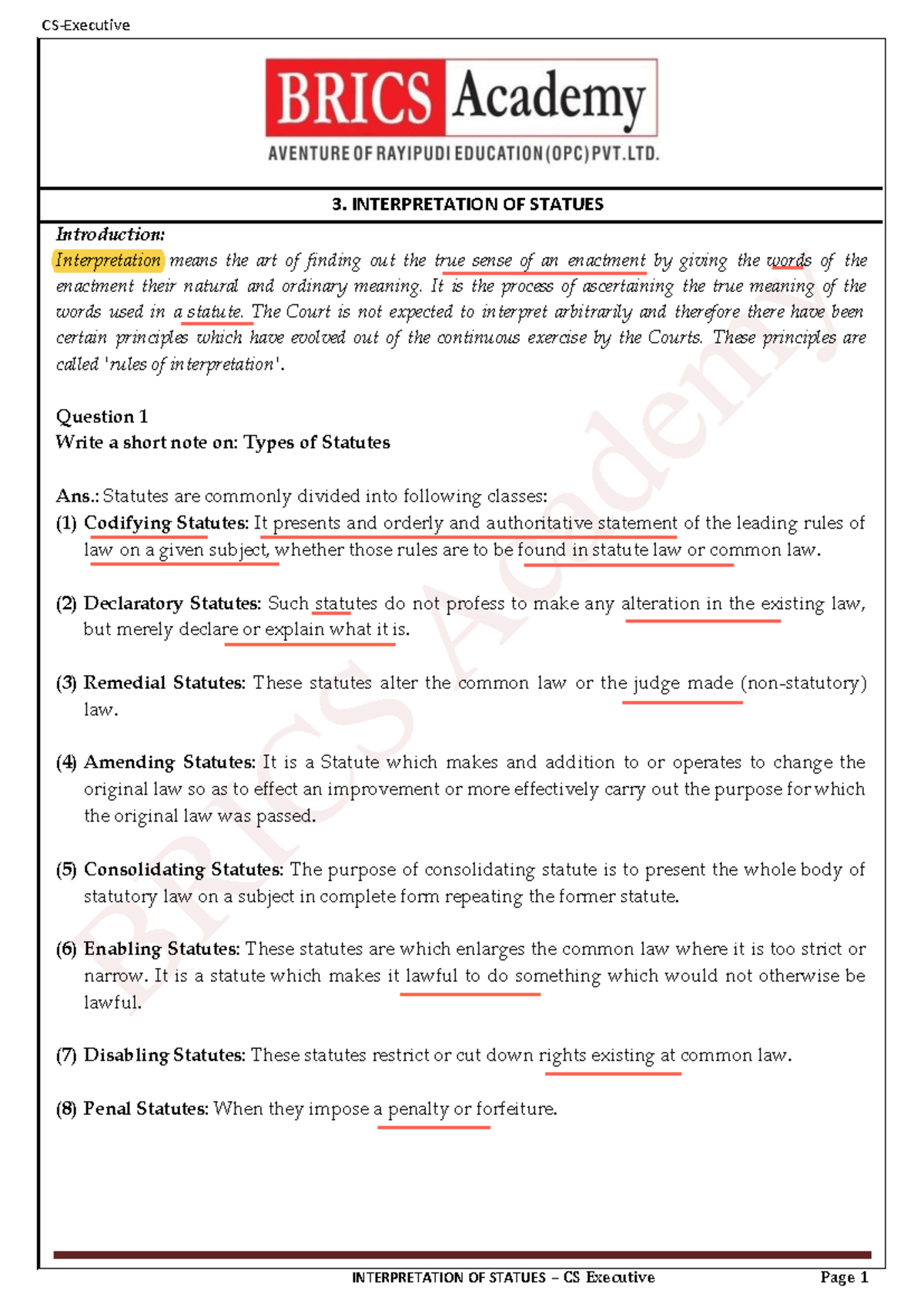 Chapter-3-Interpretation of Statues 308935 - 3. INTERPRETATION OF ...