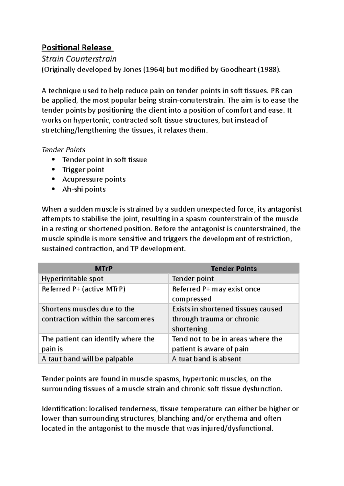 Positional Release - Advanced handskill in massage - Positional Release ...