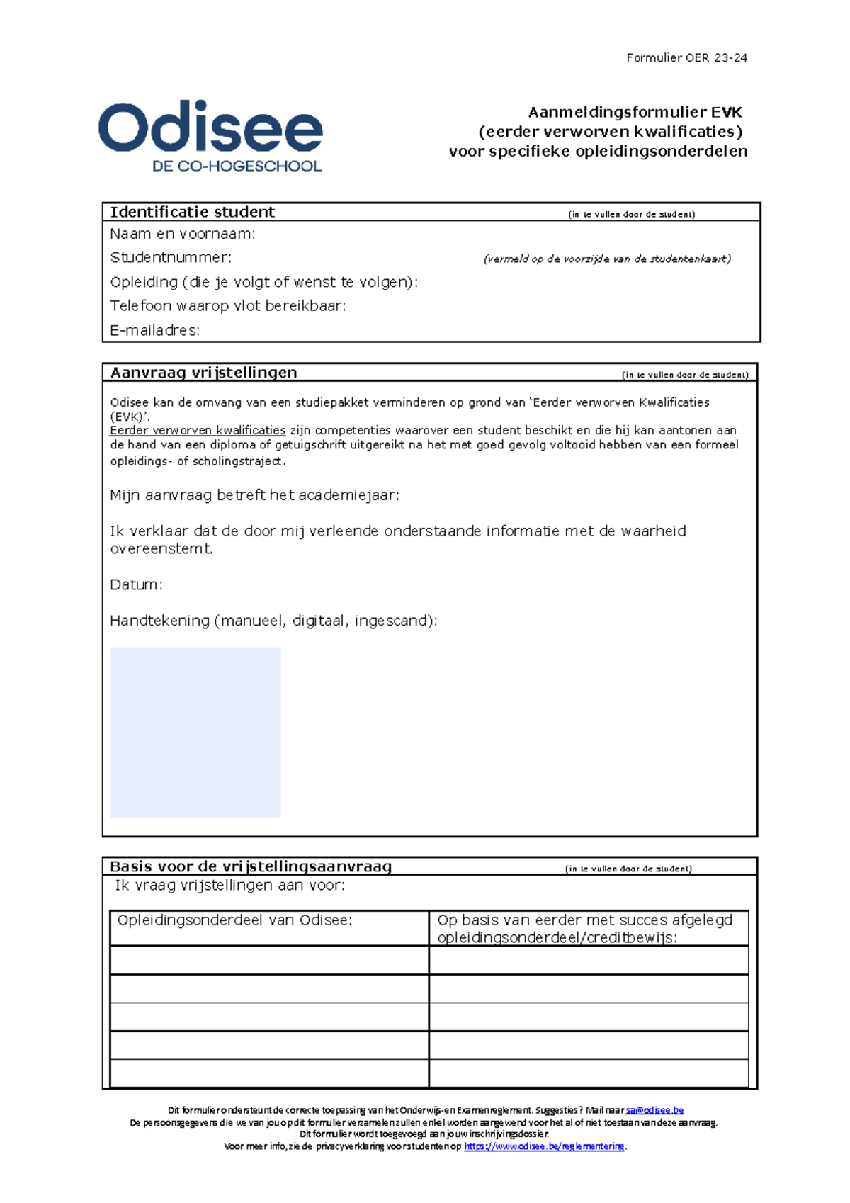 OER 23-24 Aanvraag EVK voor specifieke opleidingsonderdelen 2 ...