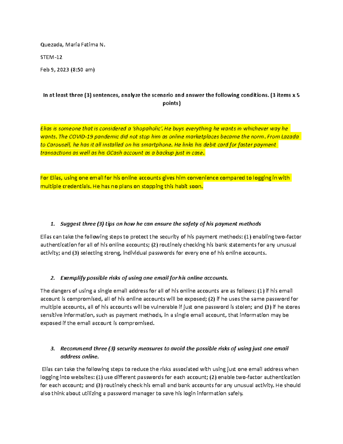 Empowerment - Quezada, Maria Fatima N. STEM- Feb 9, 2023 (8:50 am) In ...