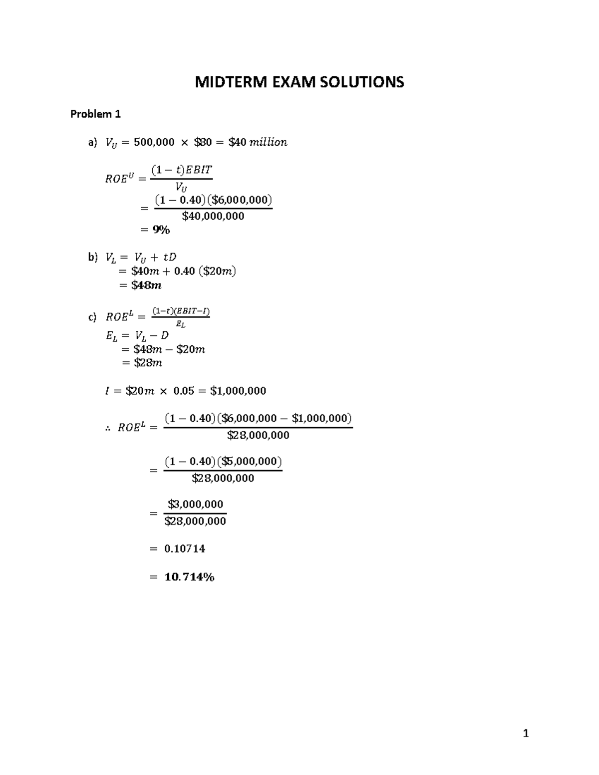 Midterm Exam Solutions ADM3350 Summer 2022 - MIDTERM EXAM SOLUTIONS ...