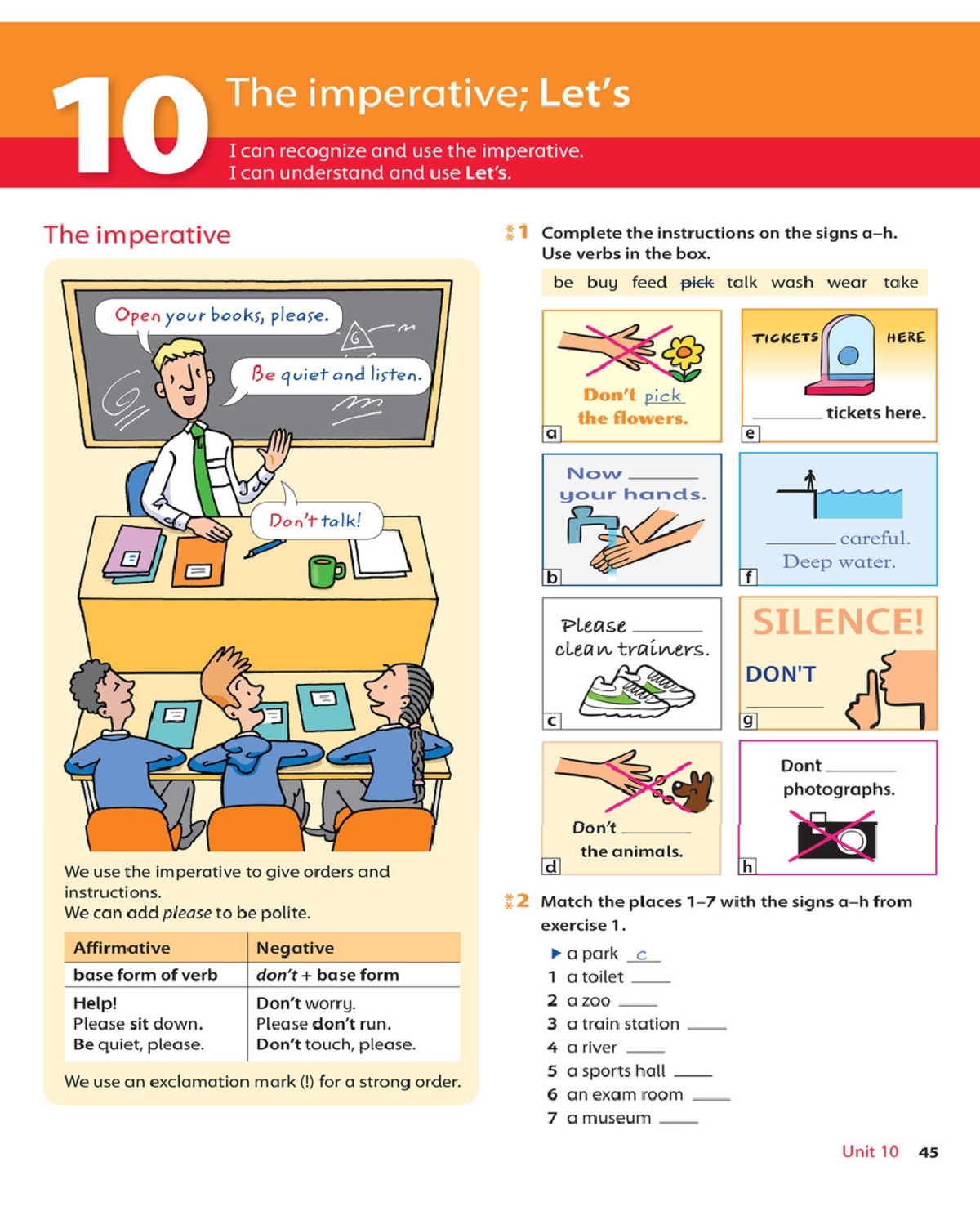 10 Ficha DE Ingles - 10 ####### The imperative; Let's Ican recognize ...