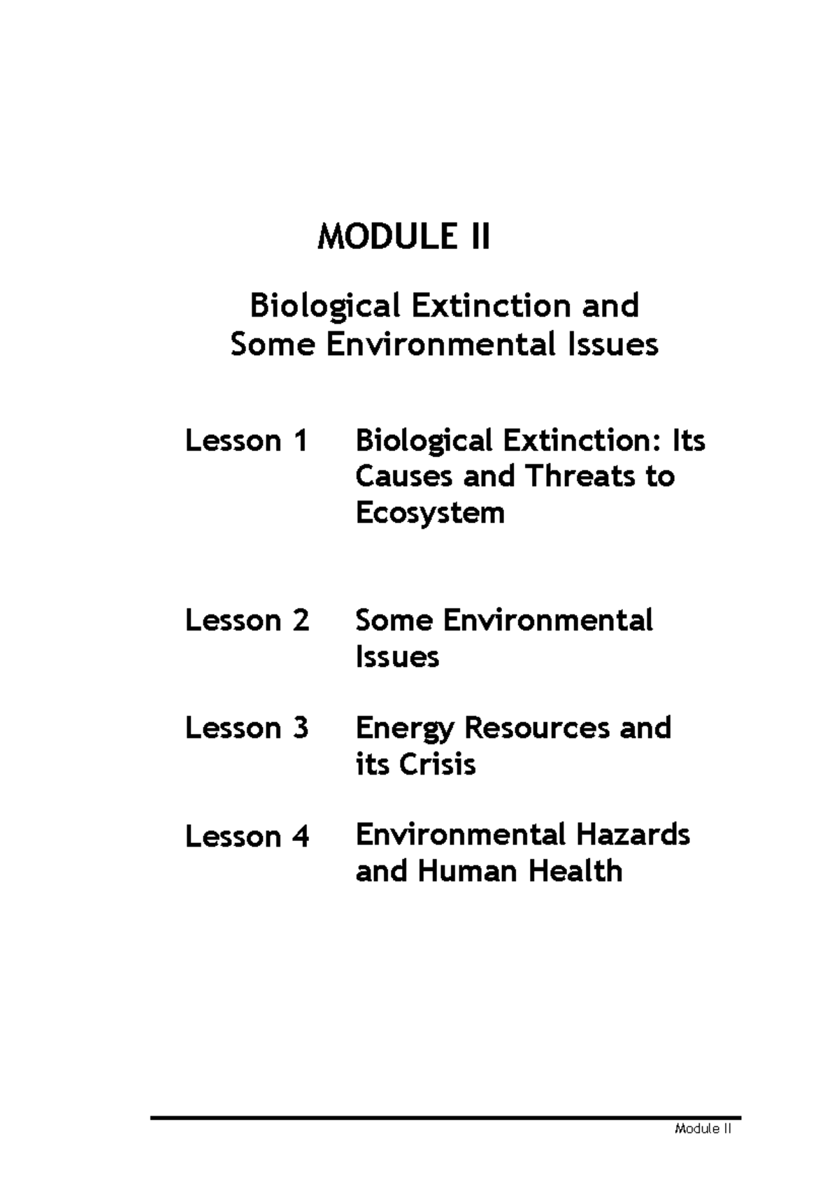 Module-2-Envi- merged (1) - Module II MODULE II Biological Extinction ...